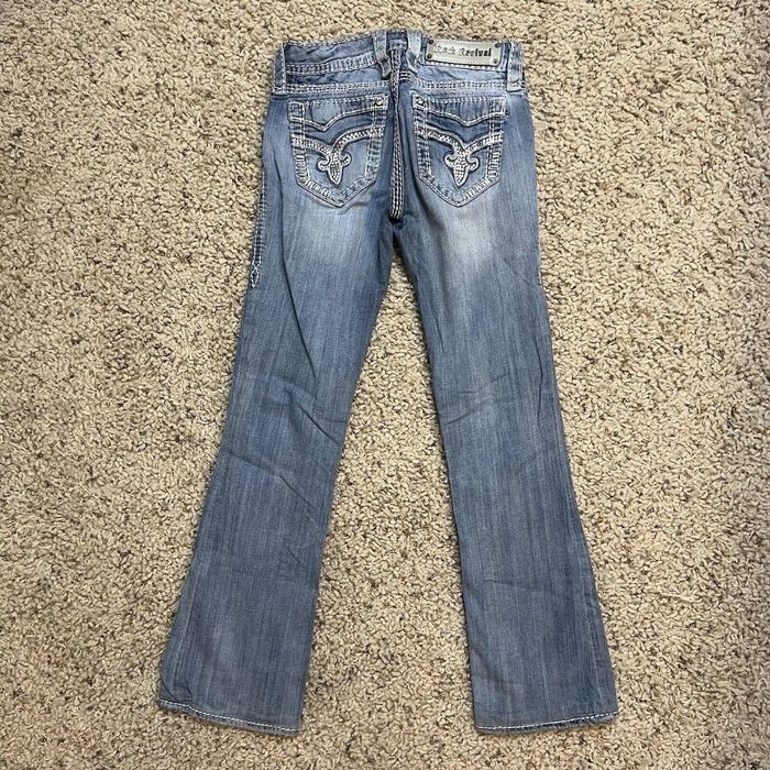 Rock Revival Rock Revival Womens Vivian Blue Low Rise Curvy Boot Jeans ...