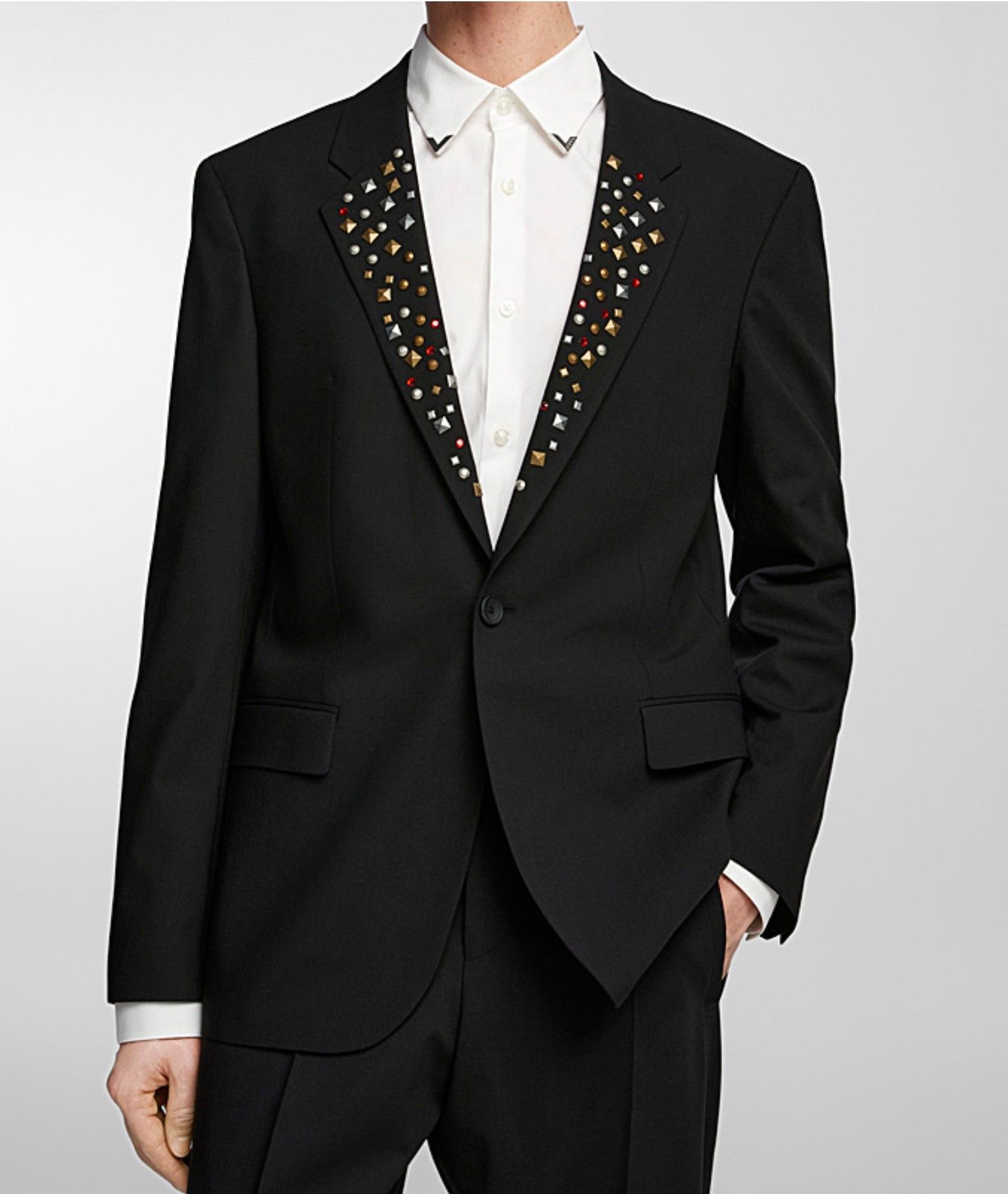 Hugo HUGO Studded Lapel Monochrome Jacket | Grailed