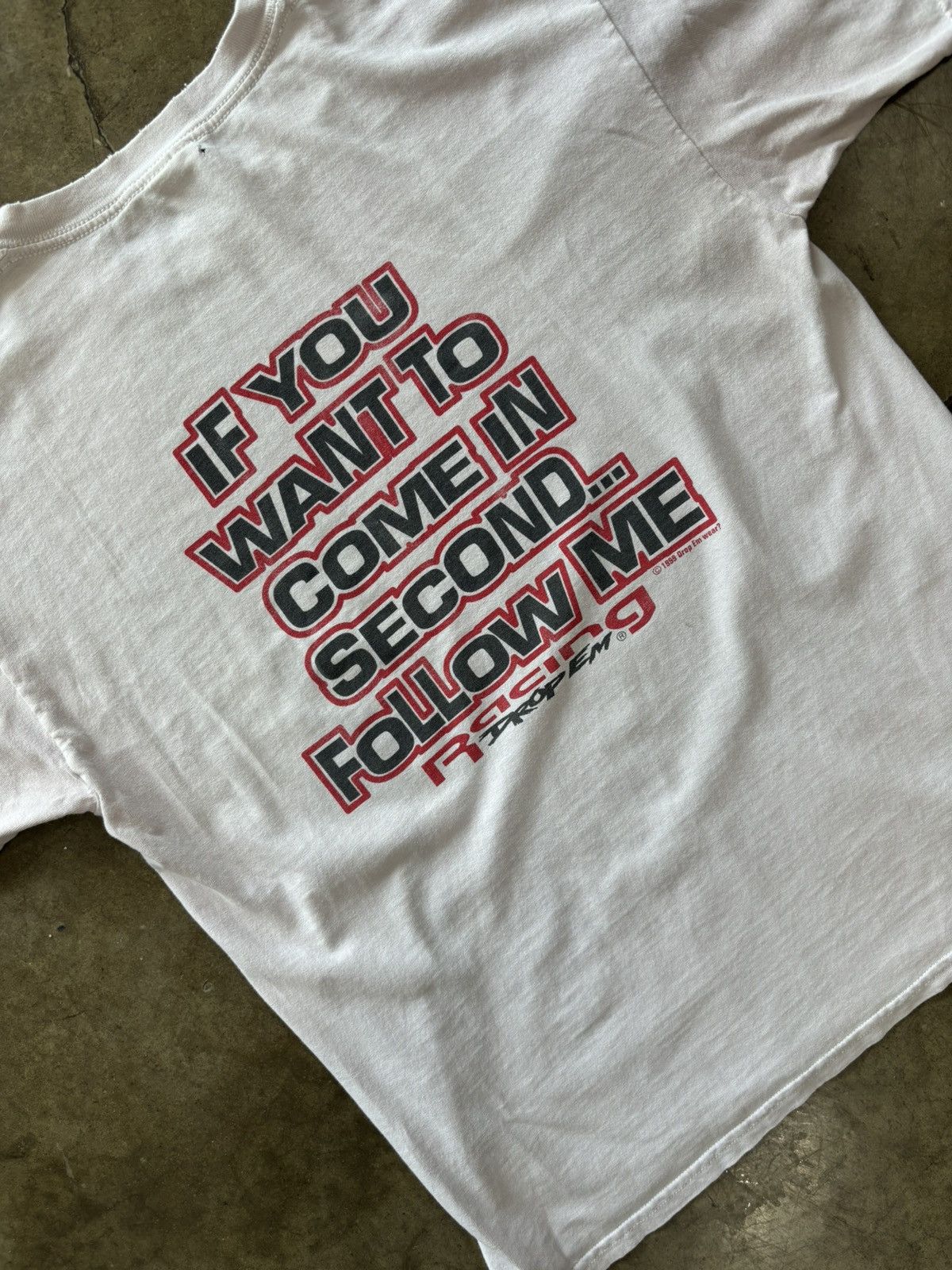 Vintage Vintage 1999 Drop ‘Em Racing Follow Me Tee Large | Grailed