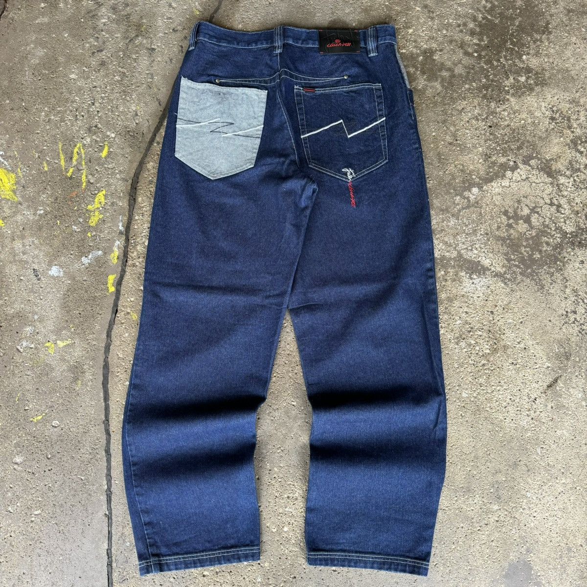 Fubu BAGGY VINTAGE Y2K FUBU EMBROIDERED DENIM SKATER STYLE JEANS | Grailed