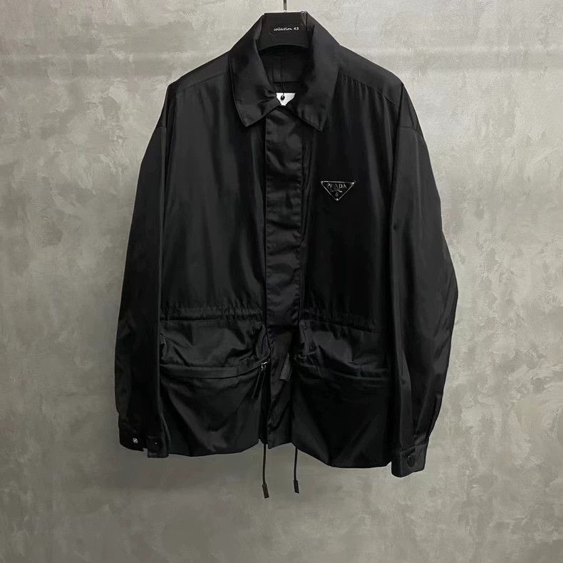Prada Prada The latest black triangle logo large pocket pattern l | Grailed