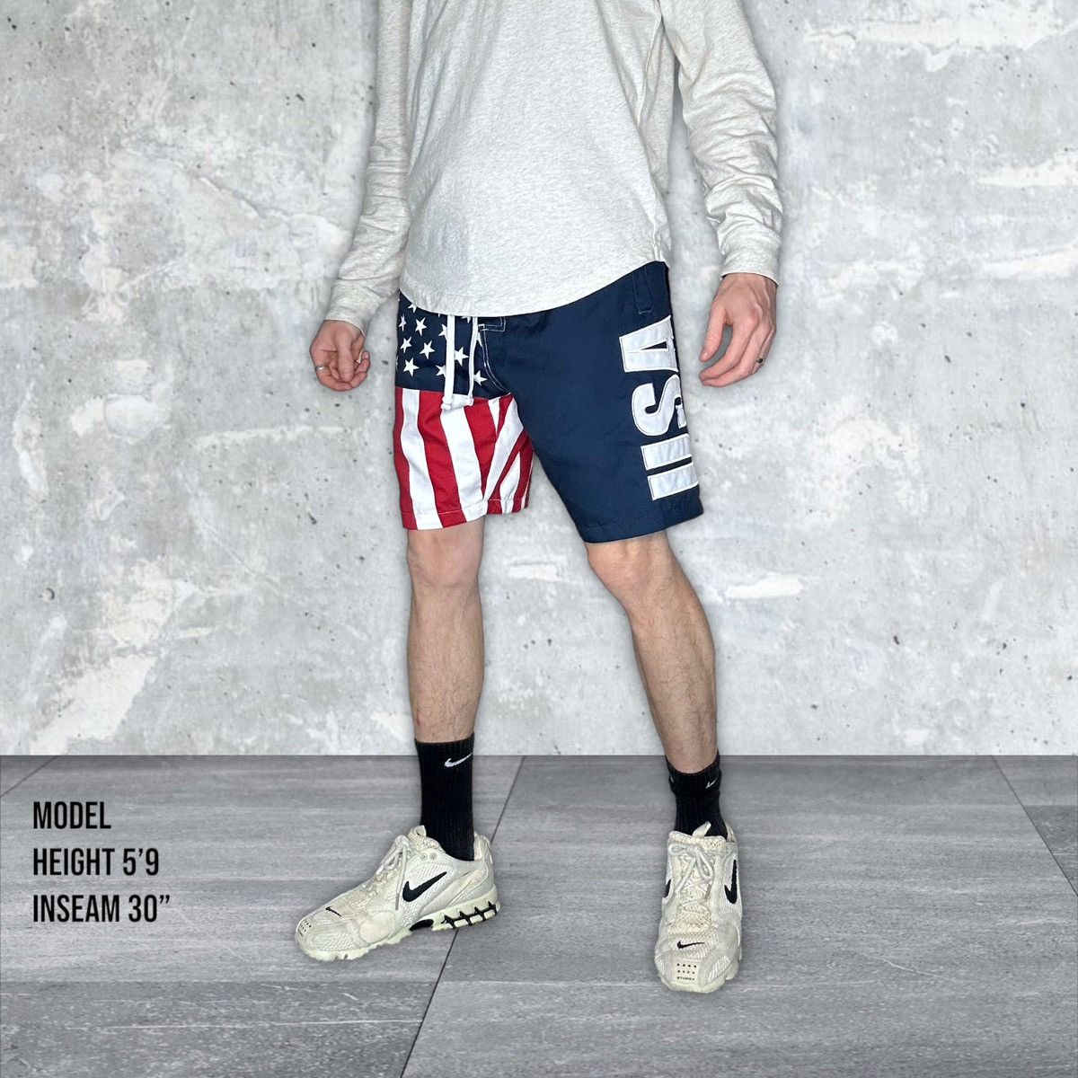 Made In Usa × Streetwear × Vintage Vintage USA American Flag shorts ...