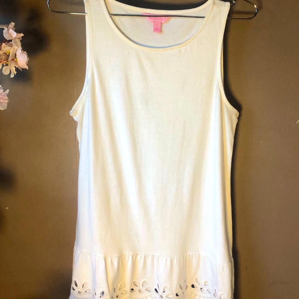 Designer Lilly Pulitzer tank with doily floral ruffle bottom | Grailed