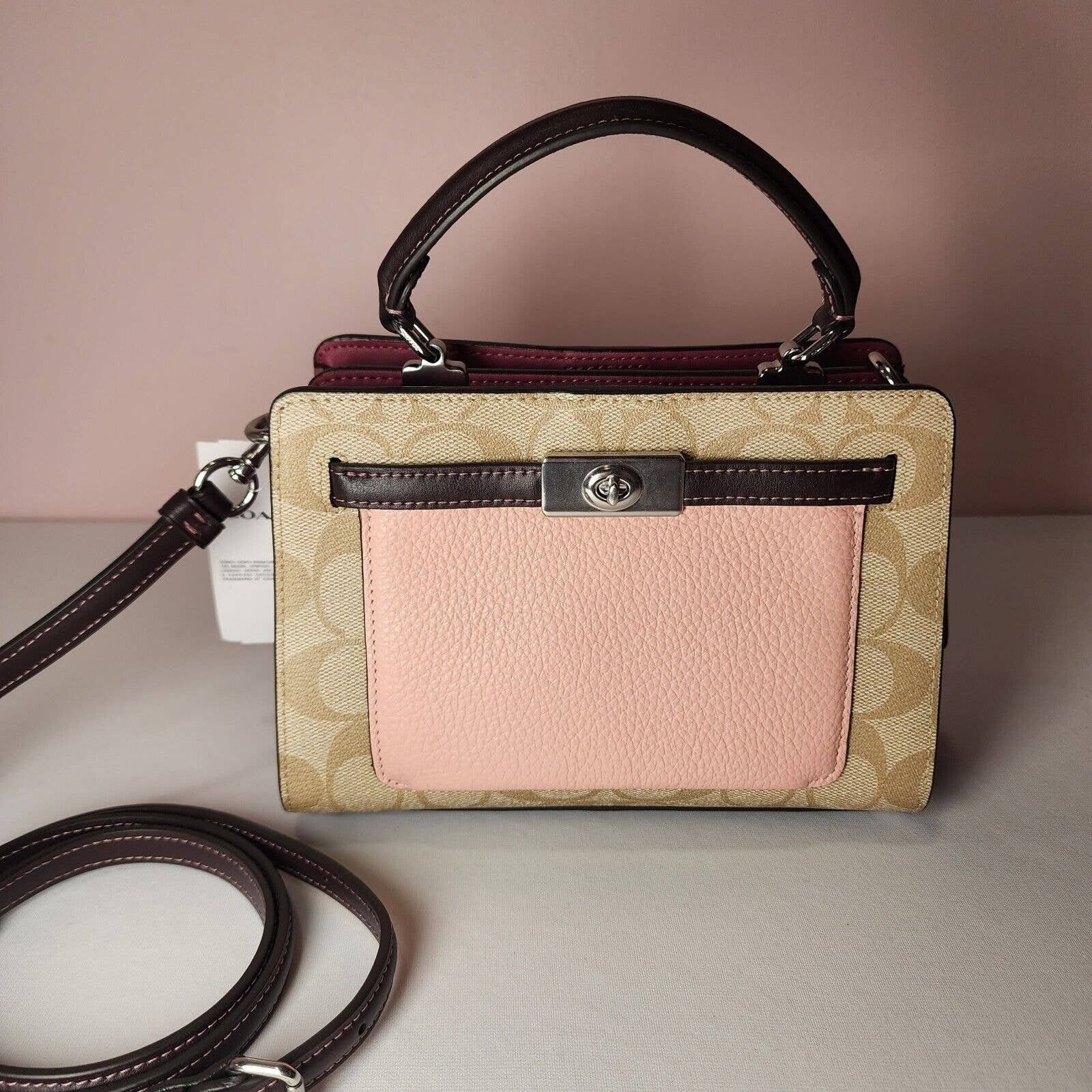 Coach Coach C8318 Signature Mini Lane Top Handle Light Pink Multi | Grailed