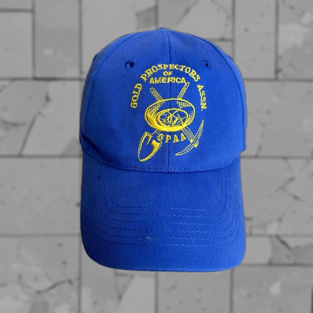 Vintage GPAA Gold Prospecting Mens Adjustable Hat Blue Logo Treasure ...