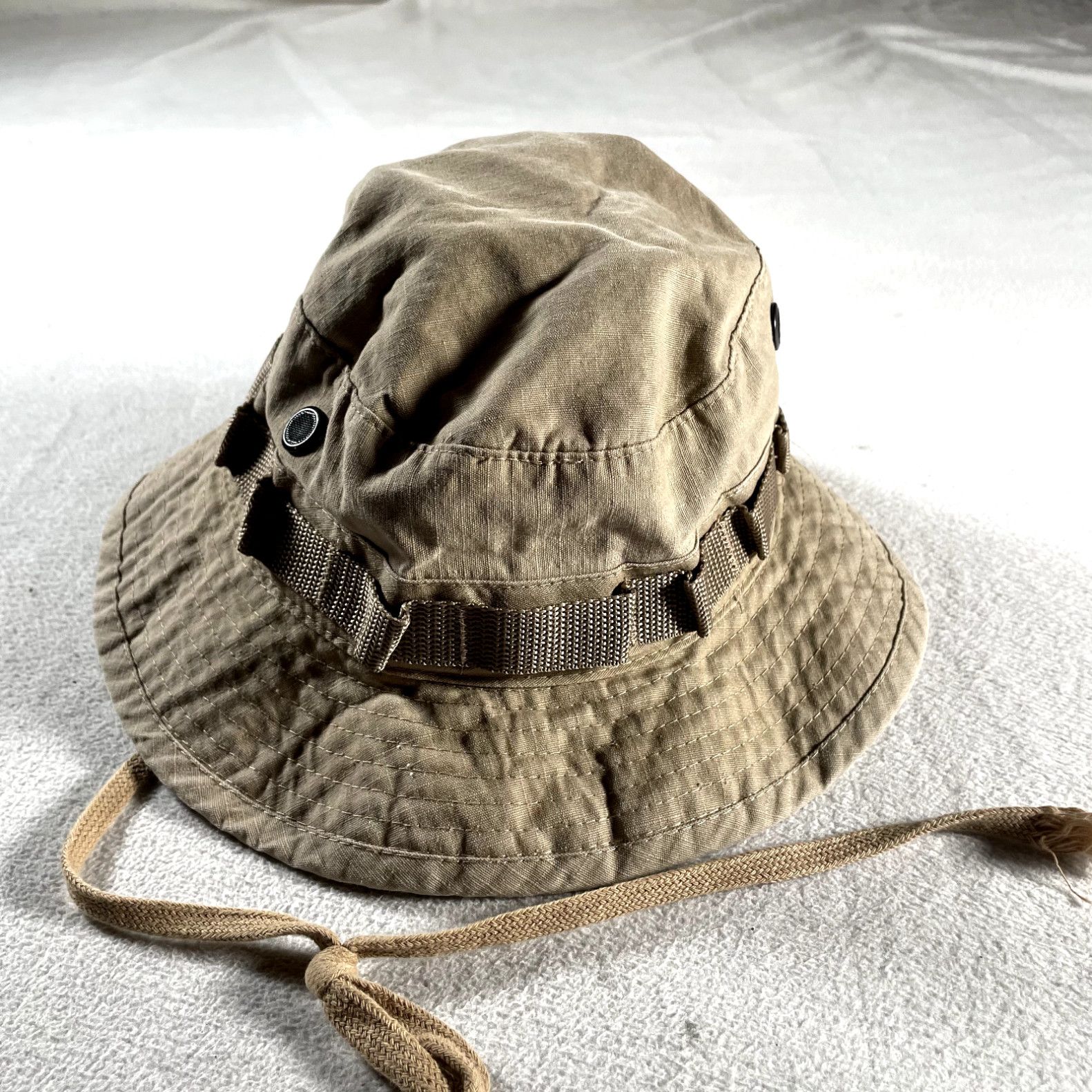 Vintage Military Bucket Hat 7 1/2 Tan Desert Sun Hot Weather Uniform ...