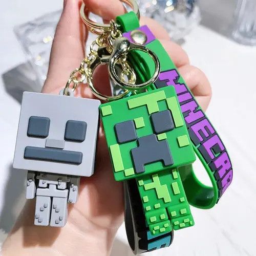 Rubber Keychain Classic Game Minecraft Figure Model Toys Keychain | Grailed