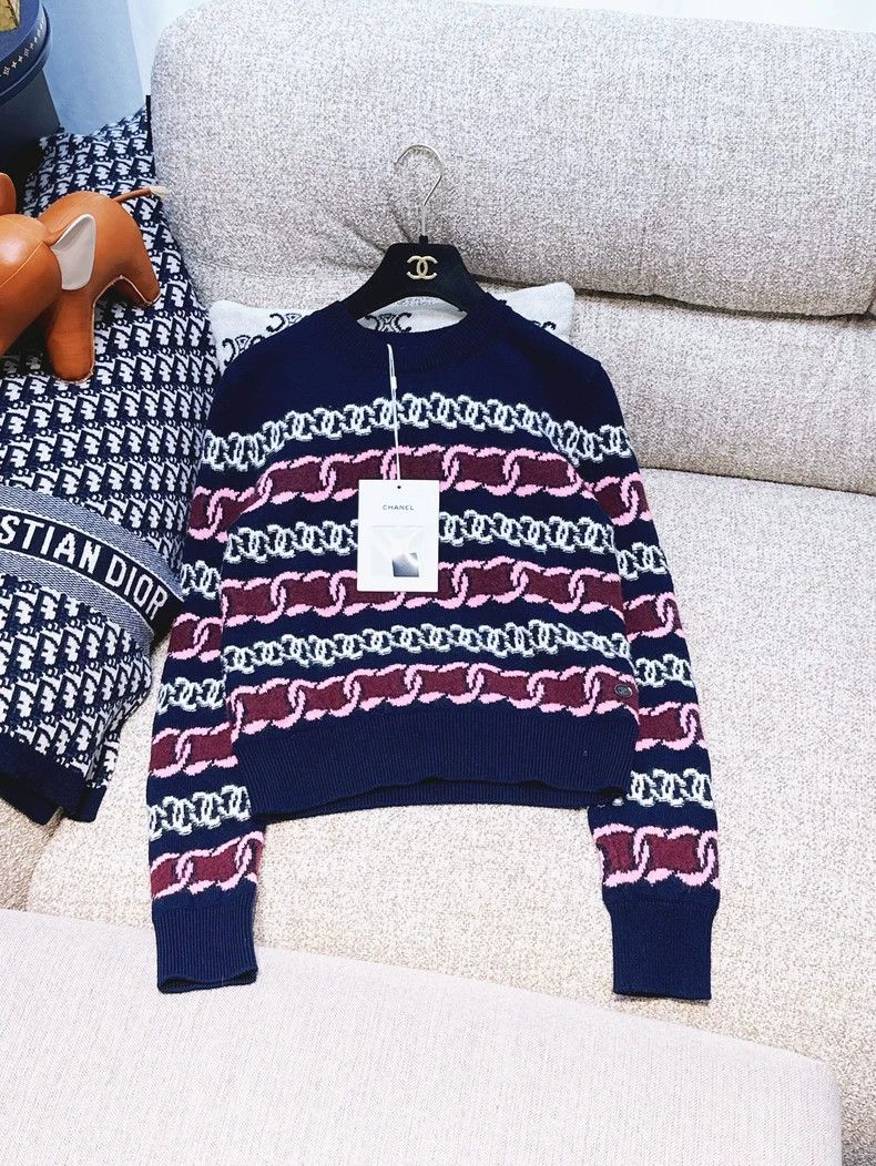 Chanel Chanel 23B Blue CC Logo Cashmere Cardigan - dmc | Grailed