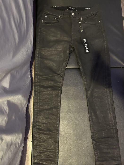 Purple Brand PURPLE Brand jeans black oil spill low rise p001 | Grailed