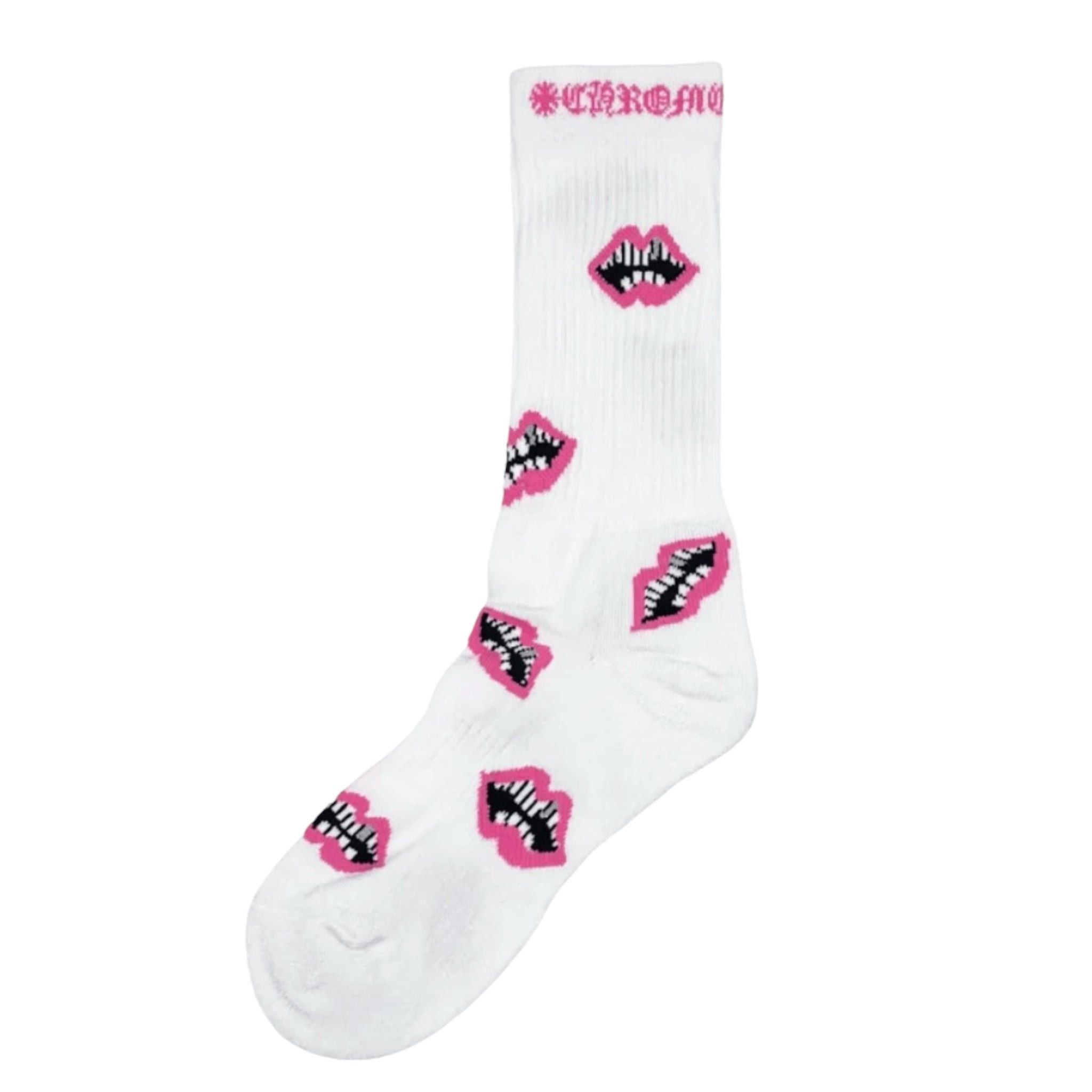 Chrome Hearts x Matty Boy Chomper Logo Socks White Pink Black | Grailed