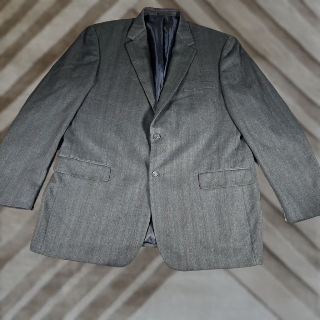 Vintage Andrew Fezza 2 Button Blazer Mens 48L Black Business Casual ...