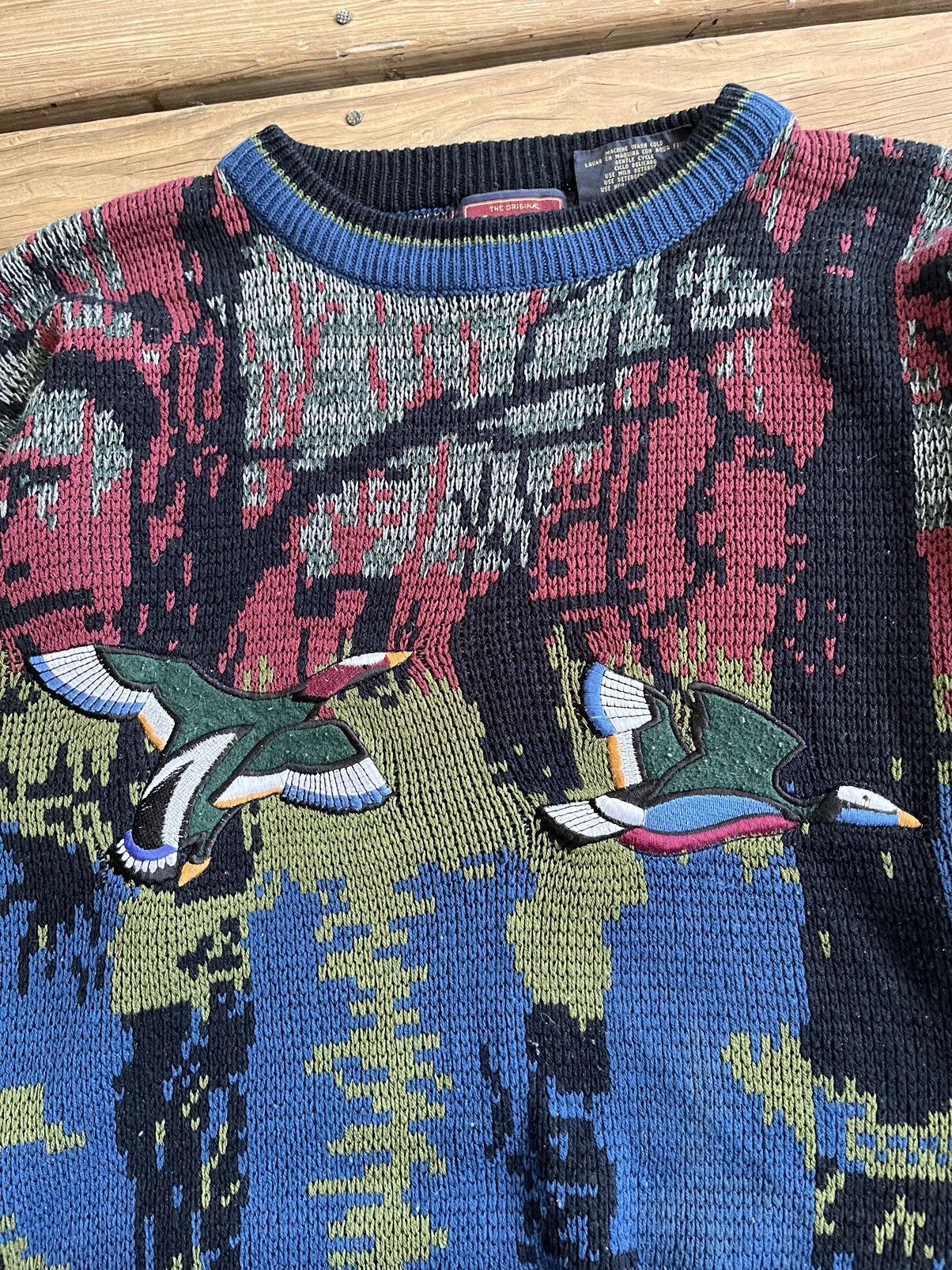 Vintage Vintage 1990’s Duxbak knit forest print sweater | Grailed