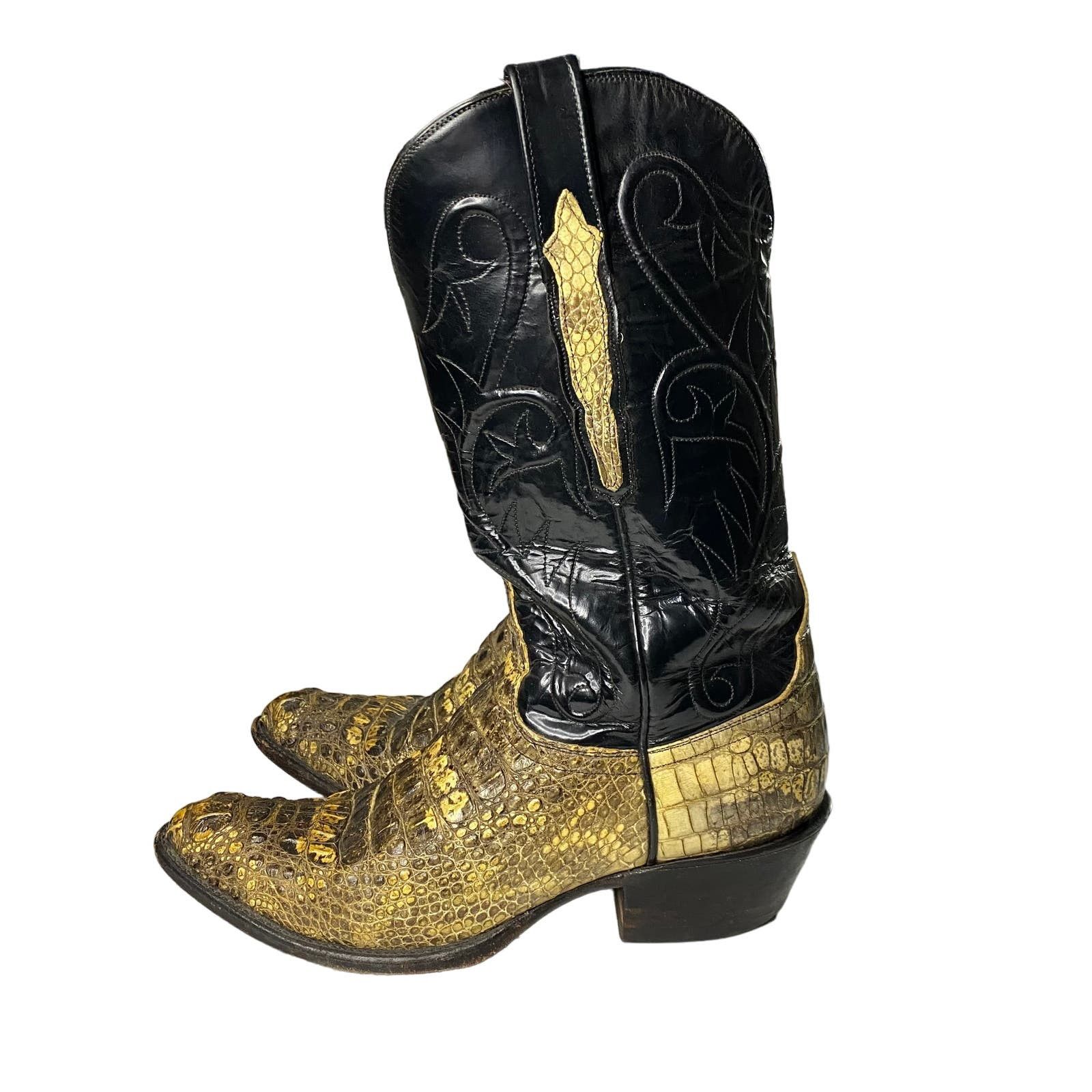 Lucchese Lucchese American Alligator Exotic Head Cut Western Boots 8D ...