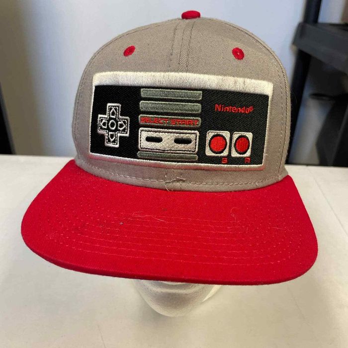 Nintendo Nintendo NES Controller Snap Back Hat Adjustable Gray Red ...