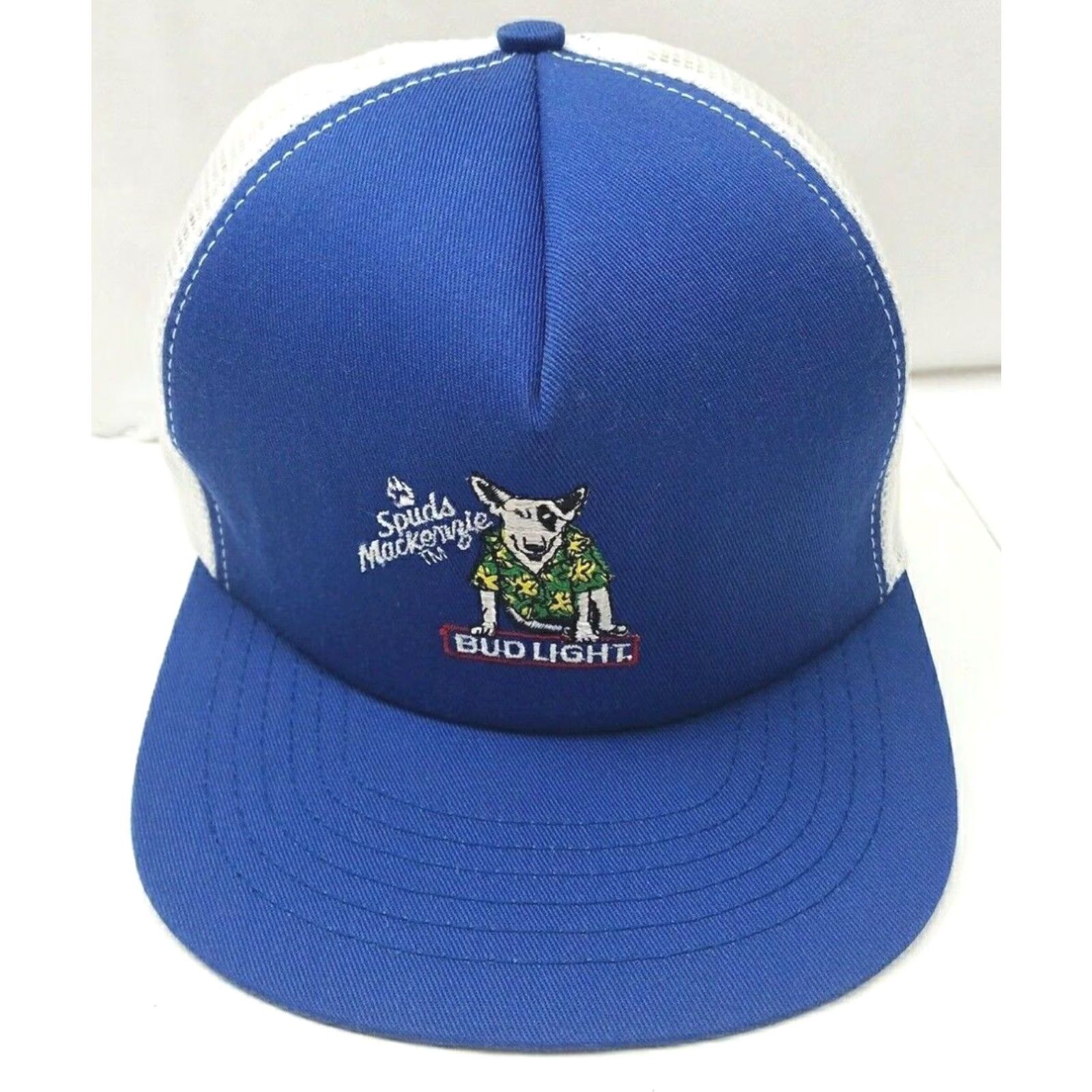 Vintage Bud Light's Iconic Spuds MacKenzie Blue and White Trucker ...