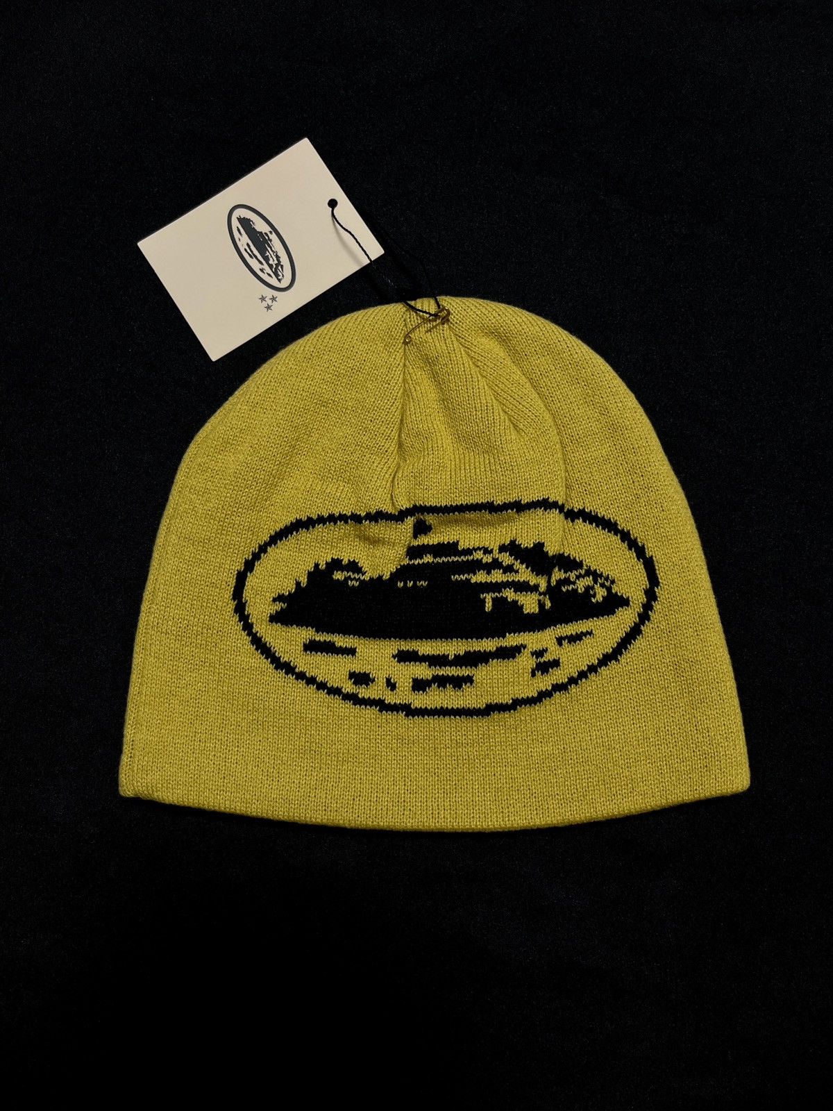 Corteiz × Streetwear Corteiz Classic Logo Alcatraz Yellow Beanie | Grailed
