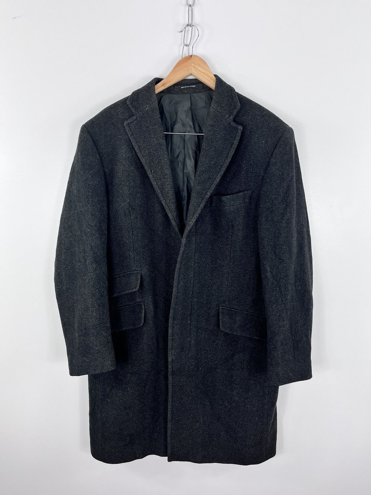 Balmain × Luxury × Vintage Balmain Wool Coat Luxury Vintage Jacket Dark ...