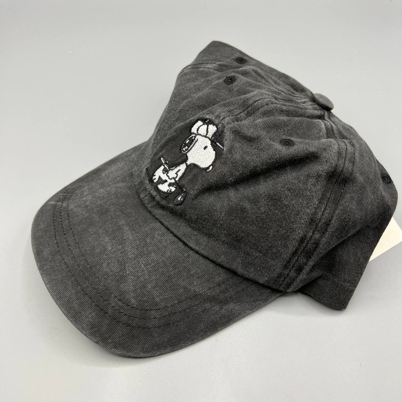 Peanuts Snoopy Hat Men Black Golf Peanuts Washed Strap Back Cap New ...