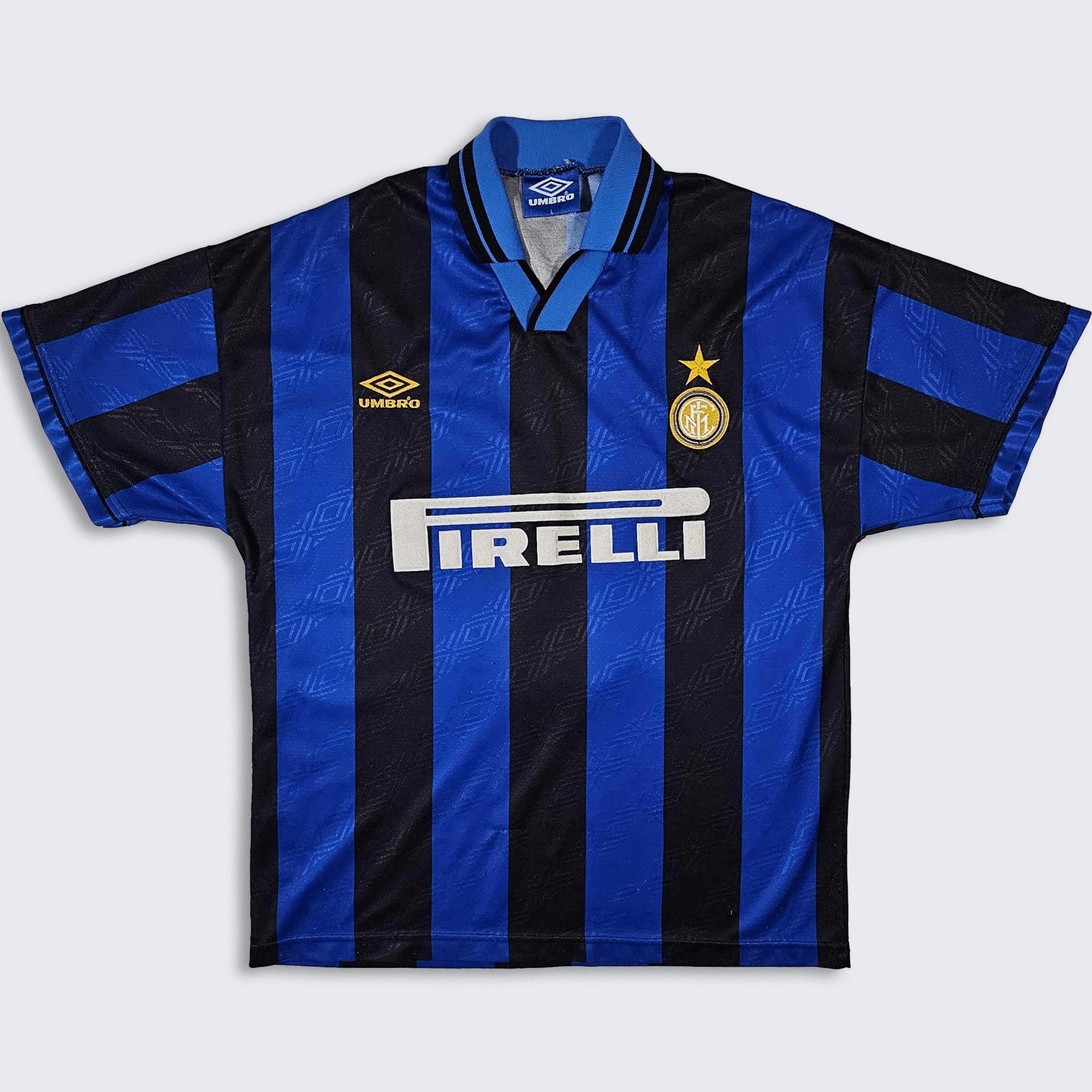 Vintage Inter Milan Vintage 90s Youri Djorkaeff Umbro Soccer Jersey ...