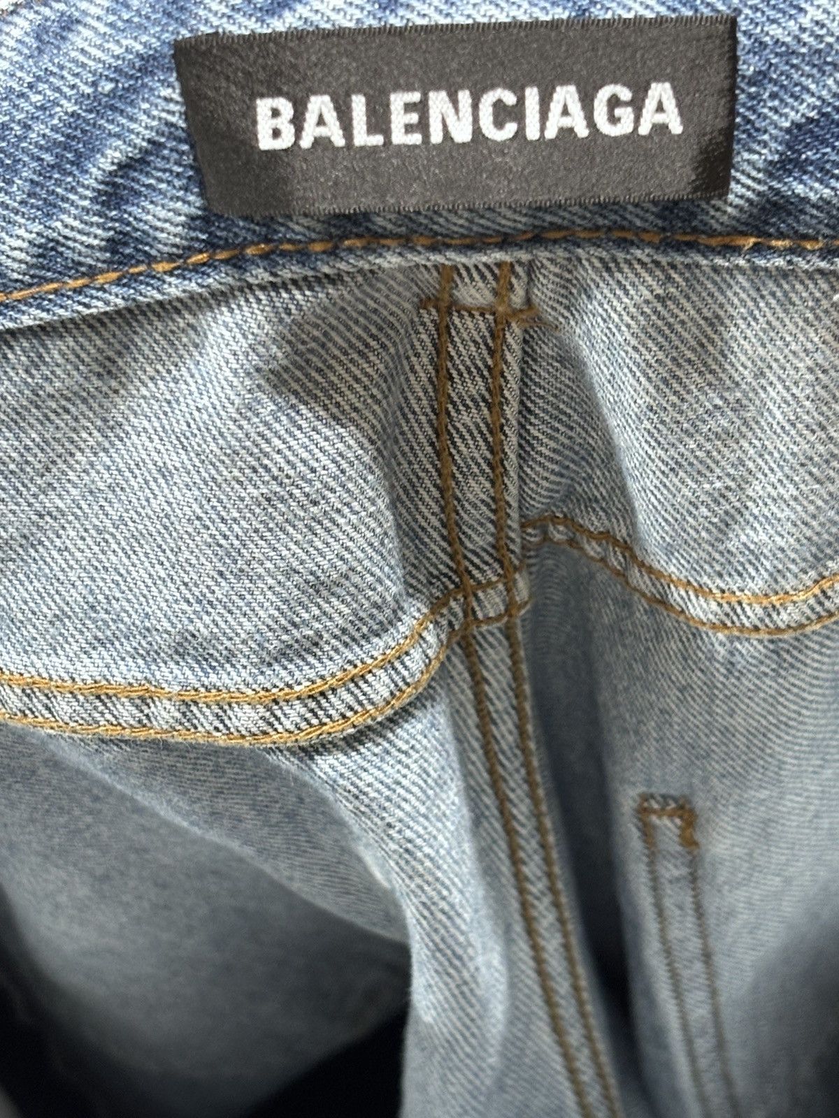 Balenciaga Balenciaga Distressed Ripped Logo Lined Jeans | Grailed