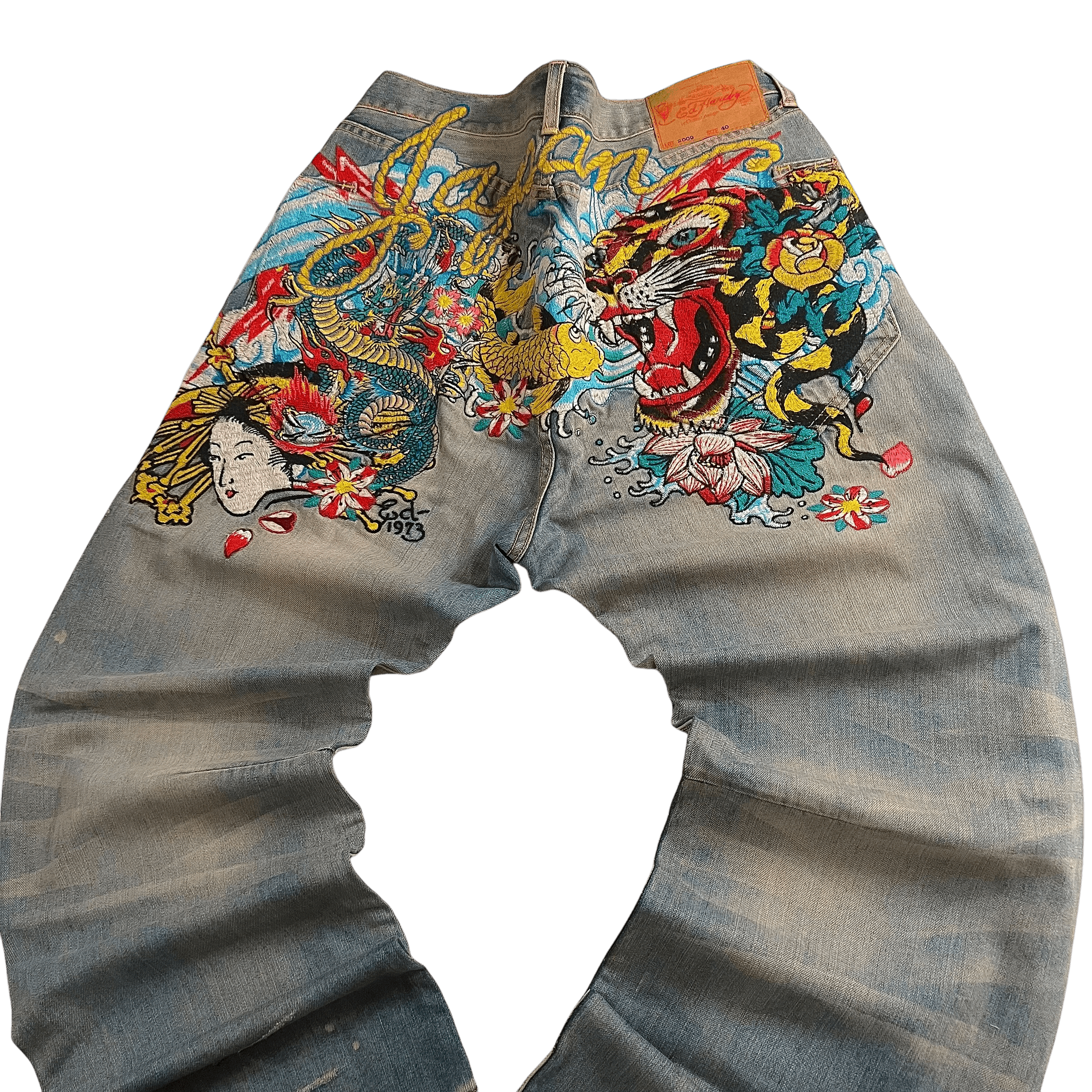Ed Hardy 00s Ed Hardy Japan Faded Denim | Grailed