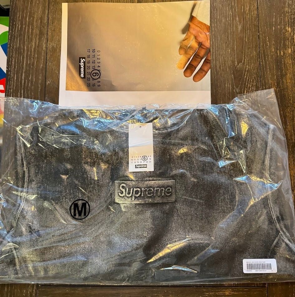 Supreme Supreme x MM6 Maison Margiela Black Box Logo Hoodie | Grailed