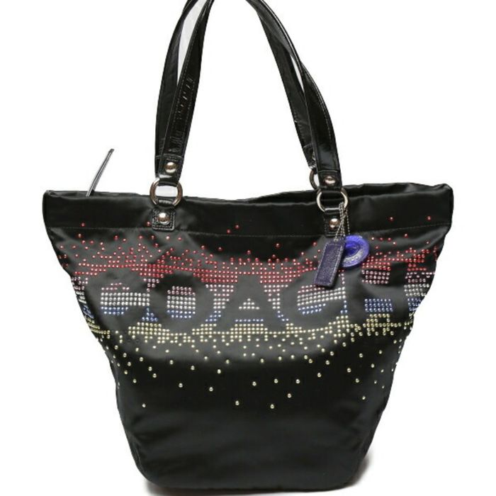 Coach COACH Rhinestone Holiday Tote Bag Satin x Patent F17144 Coach ...