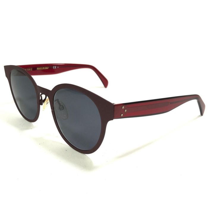 Celine Celine Sunglasses CL41467 LHF Matte Burgundy Clear Red Round ...