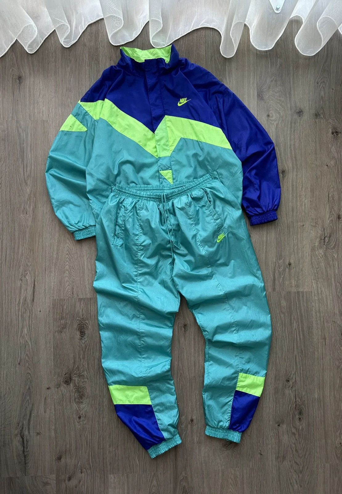 Nike × Nike ACG × Vintage Vintage Nike Navy Nylon Tracksuit | Grailed