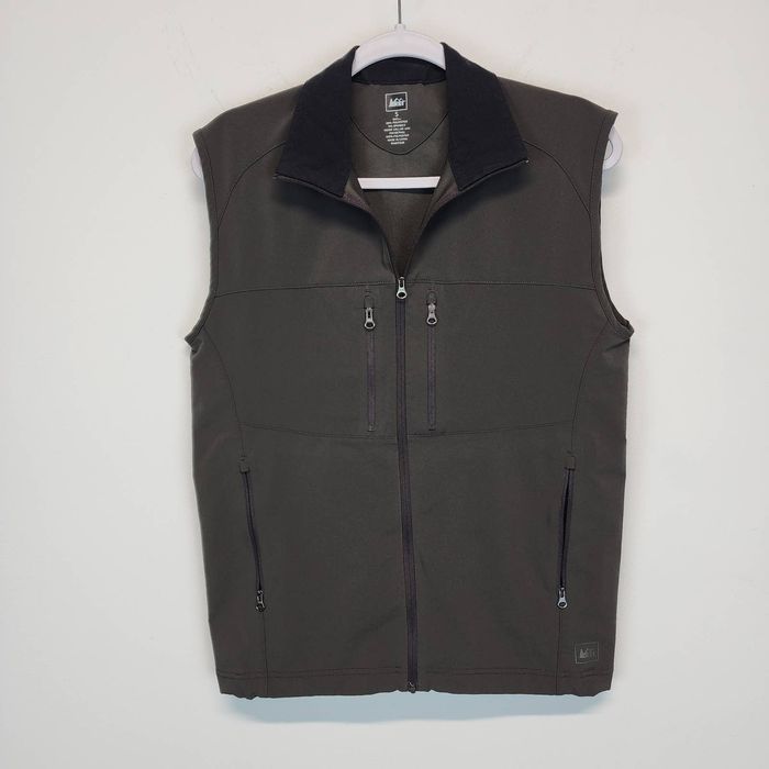 Rei REI Soft Shell Vest Mens Small Brown Full Zip | Grailed