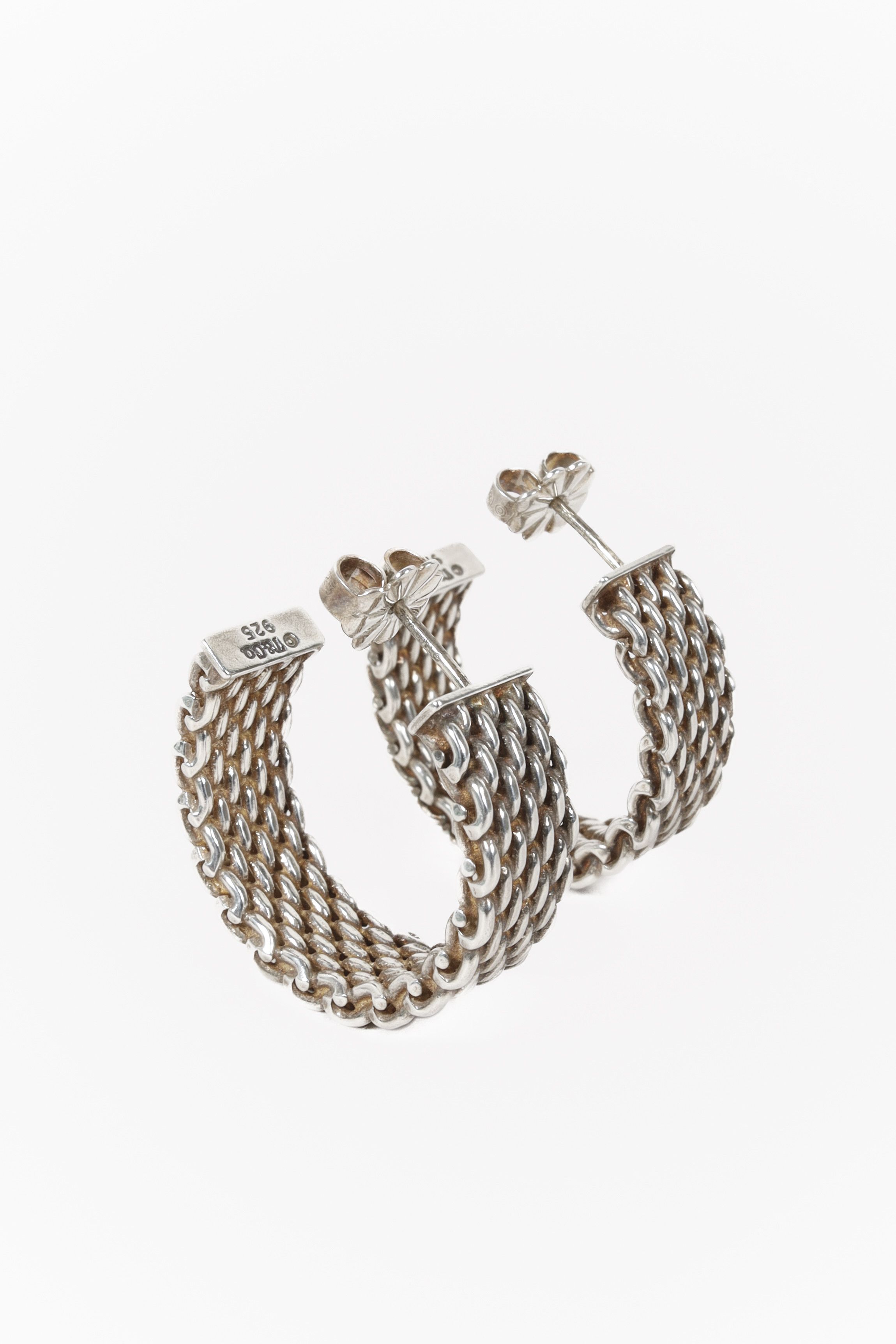 Tiffany & Co. Tiffany & Co. Somerset Sterling Silver Mesh Hoop Earrings ...