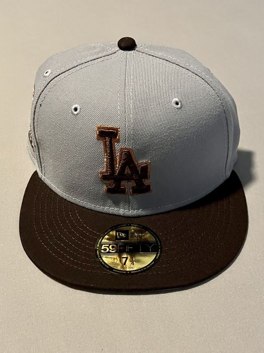 New Era Los Angeles Dodgers New Era 59Fifty Grey Brown Fitted Hat DS ...