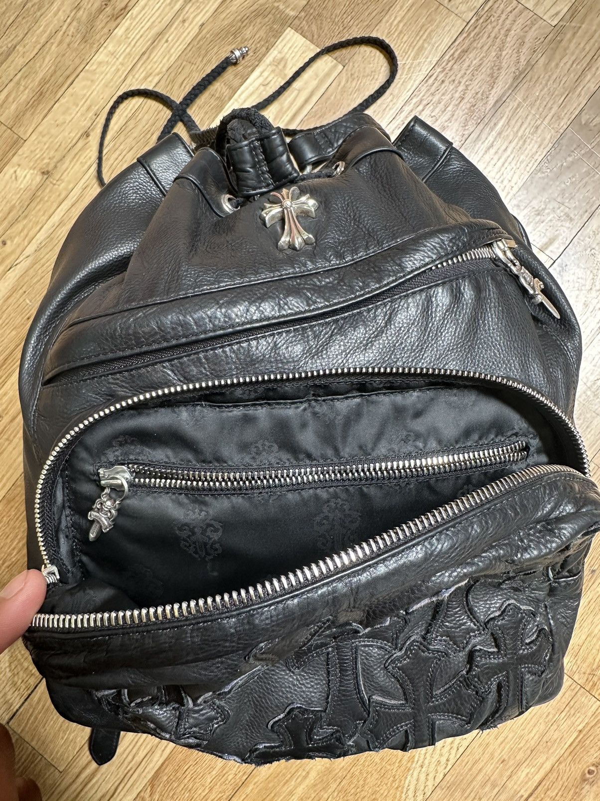 Chrome Hearts Chrome Hearts Leather Cross Backpack | Grailed