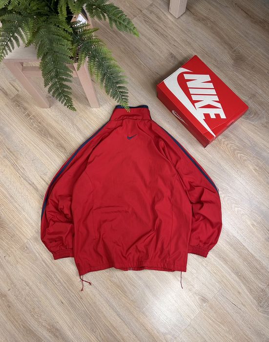 Nike 90s Vintage Nike Double Swoosh Logo Retro Nylon Jacket Rare | Grailed