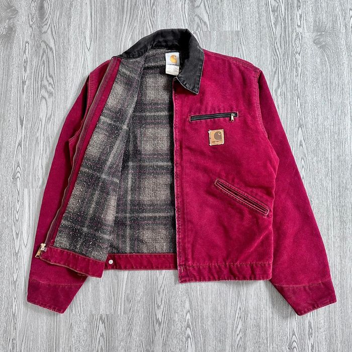 Vintage Carhartt detroit J97 CRI (Crimson) | Grailed