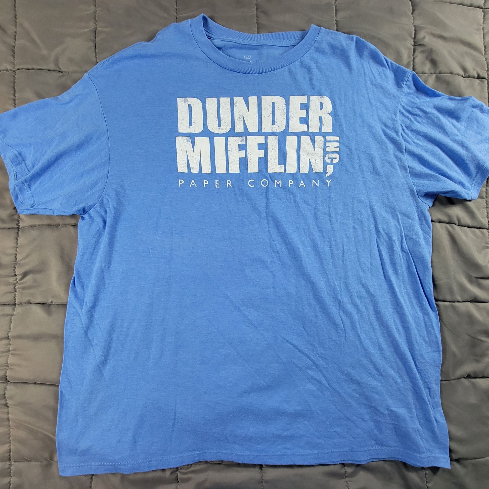 Ripple Junction The Office Mens 2X Blue Dunder Mifflin Short Sleeve ...