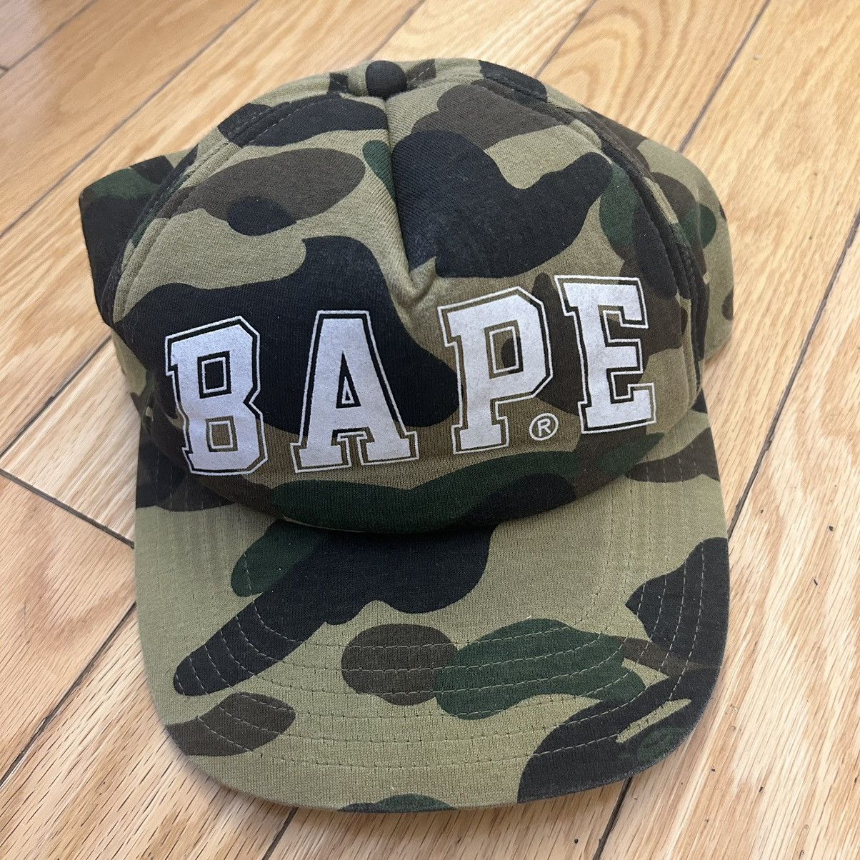 Bape Bape Baseball Cap Green Camo Logo | Grailed