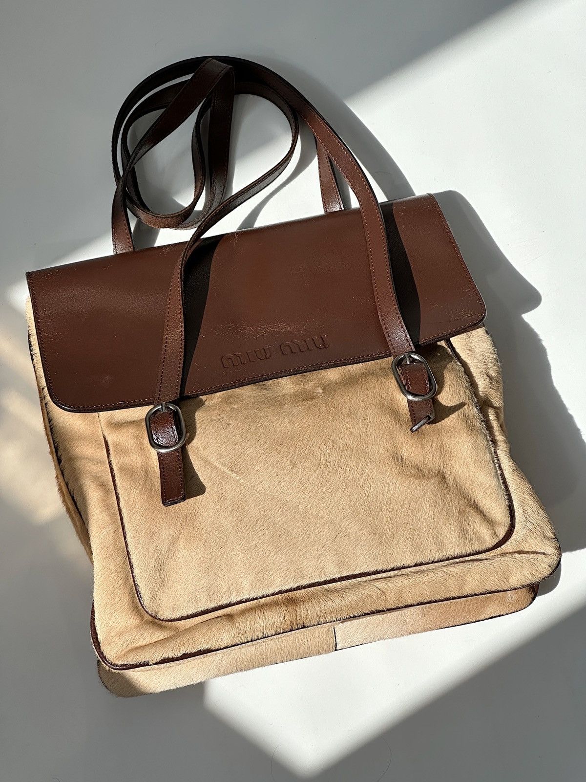 Miu Miu × Prada × Vintage MIU MIU FW1998 Pony Hair Fur Shoulder Bag ...