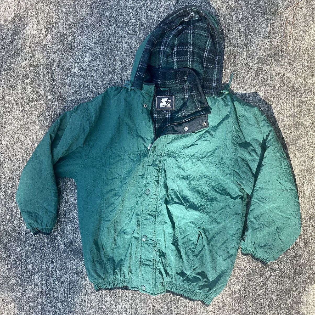 Starter Vintage 90s Starter Windbreaker Jacket S Med. Flannel Lined ...