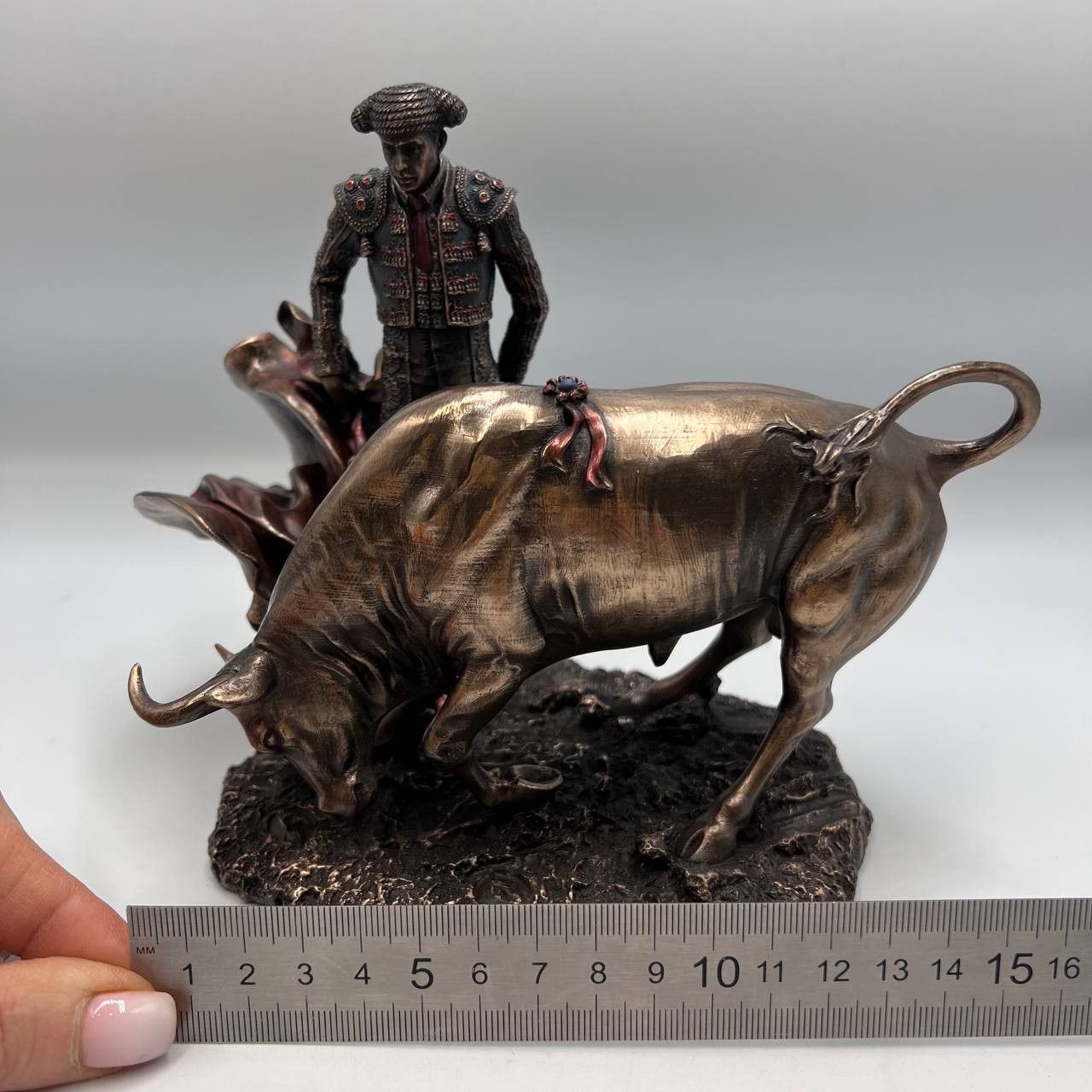 Vintage Matador Fighting Bull Statue Figure Polystone Bronze Italy ...