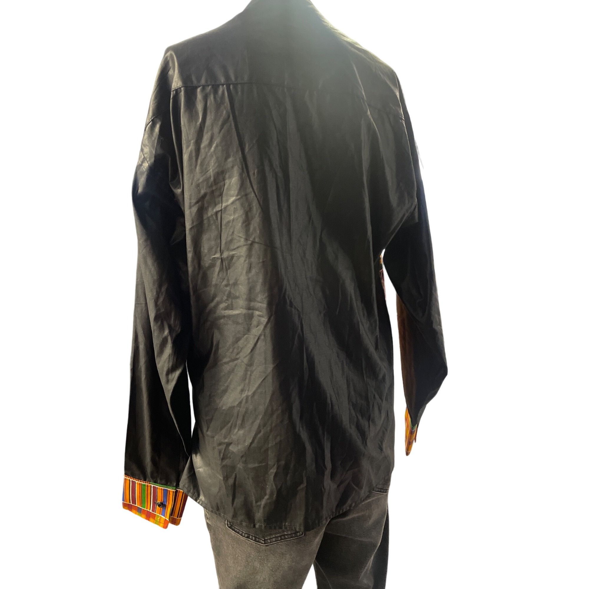 Other Marchal's Designs Men's Black and African Print Zipper up Sh ...