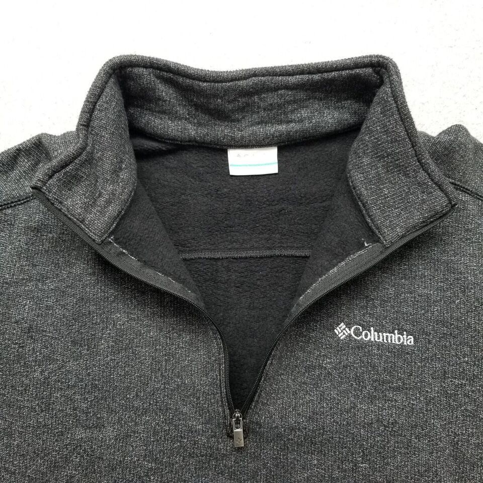 Columbia Columbia Sweater Mens Large Gray Pullover Mock Neck Zip Logo ...