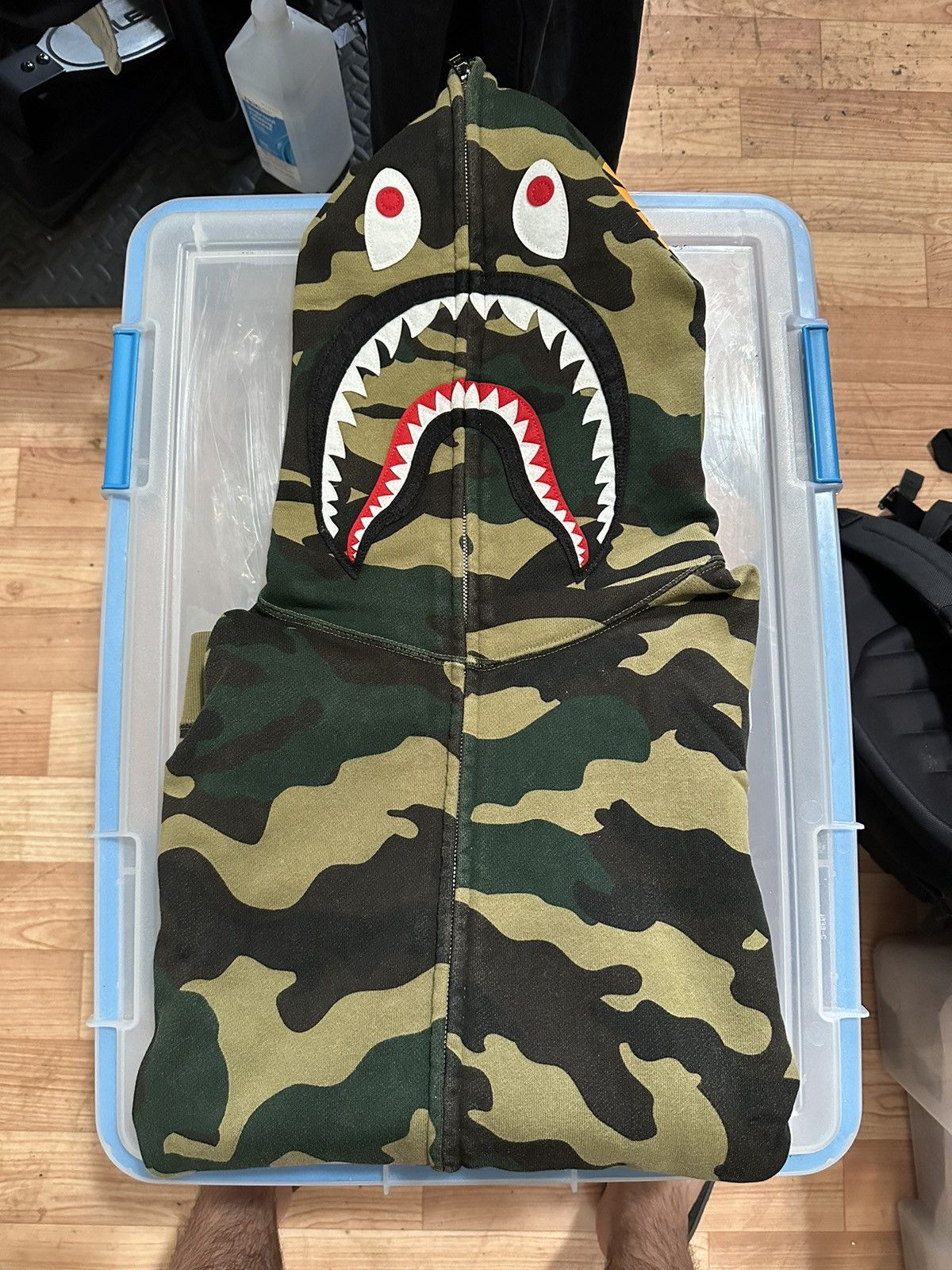 Bape Woodland Camo Shark Full Zip Hoodie | Grailed