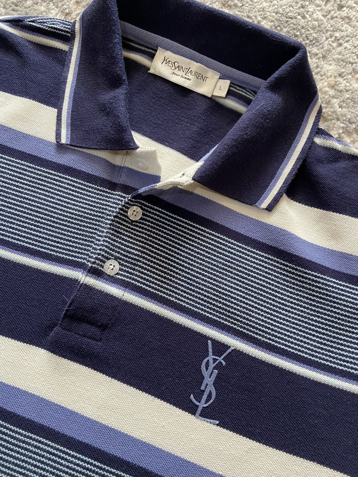 Vintage × Yves Saint Laurent Yves Saint Laurent Polo Big Logo | Grailed