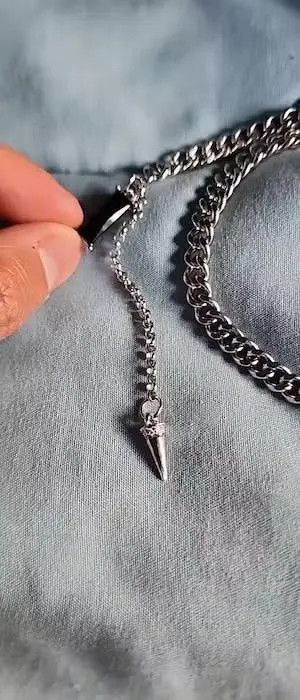 Cuban Link Chain Trend Conical Black Crystal Pendant Necklace | Grailed
