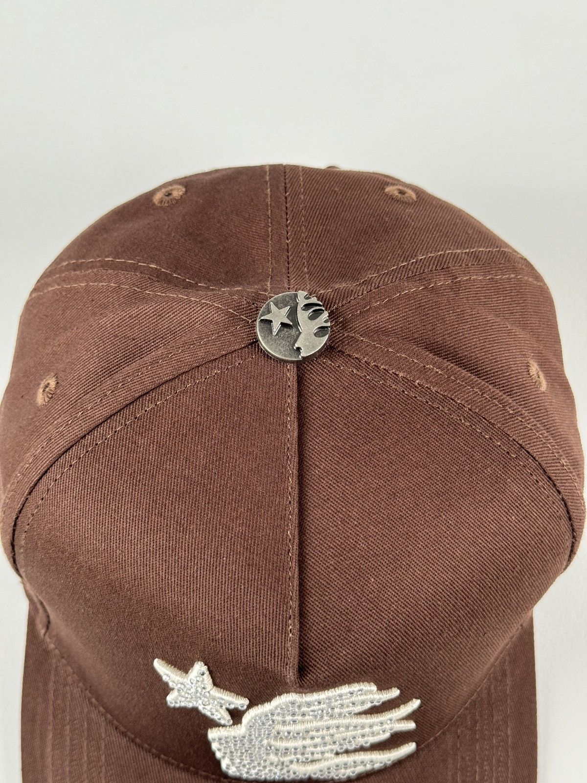 HELLSTAR Hellstar Brown Rhinestone Logo Snapback Hat | Grailed
