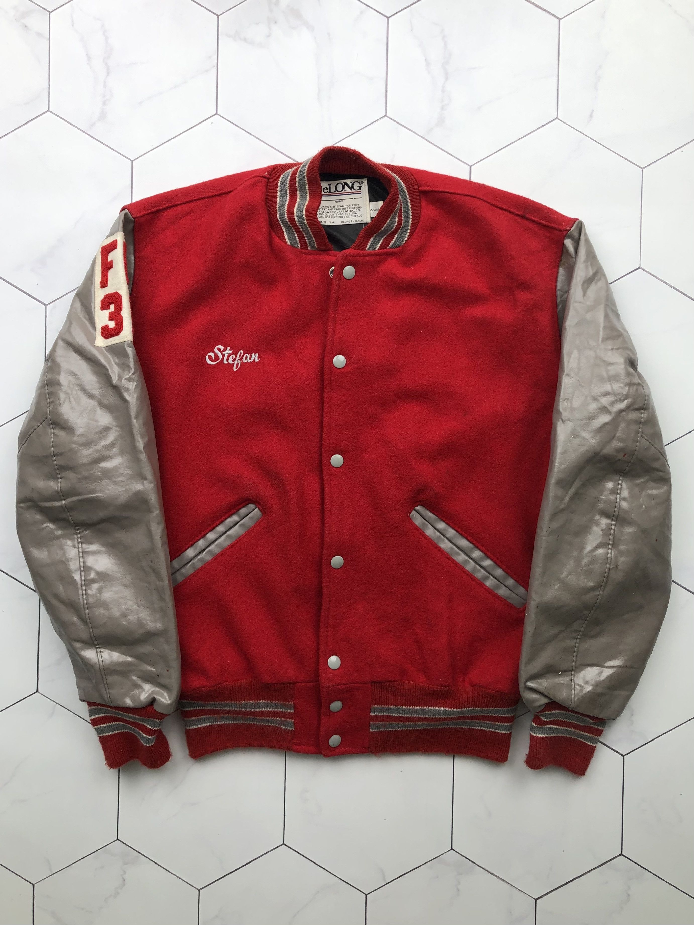 Delong Delong Leather Varsity Jacket 1995 | Grailed