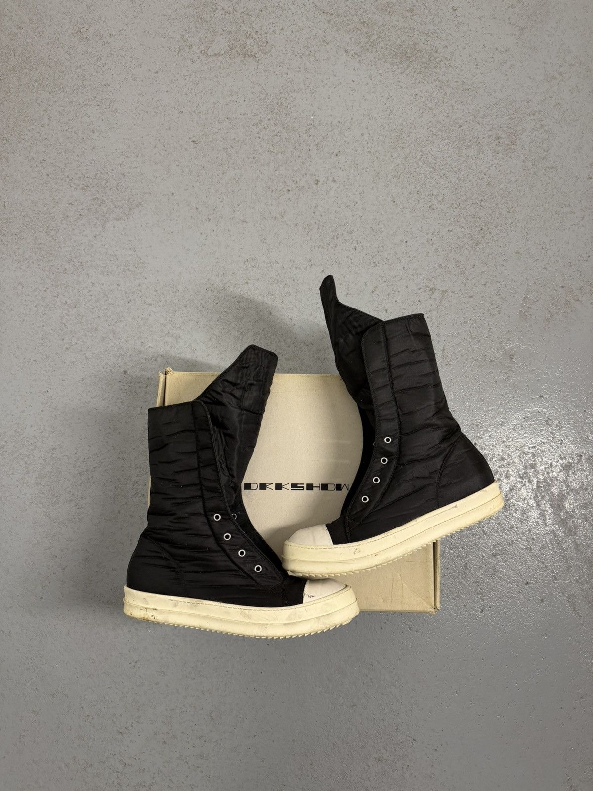Rick Owens Drkshdw Rick Owens Drkshdw Laceless High Ramones With Box ...