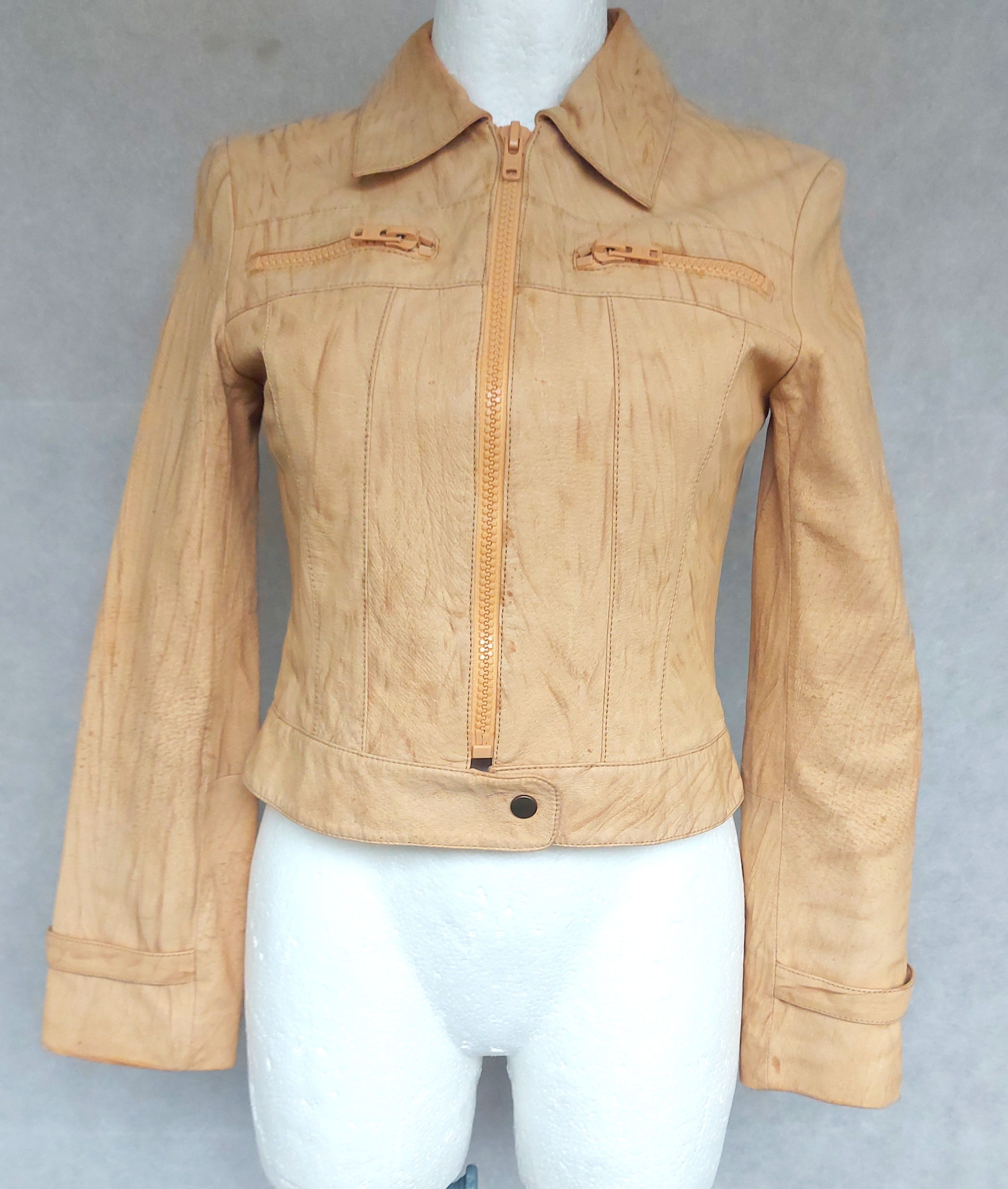 Vintage Classic vintage 2000s Naf Naf cropped leather jacket | Grailed