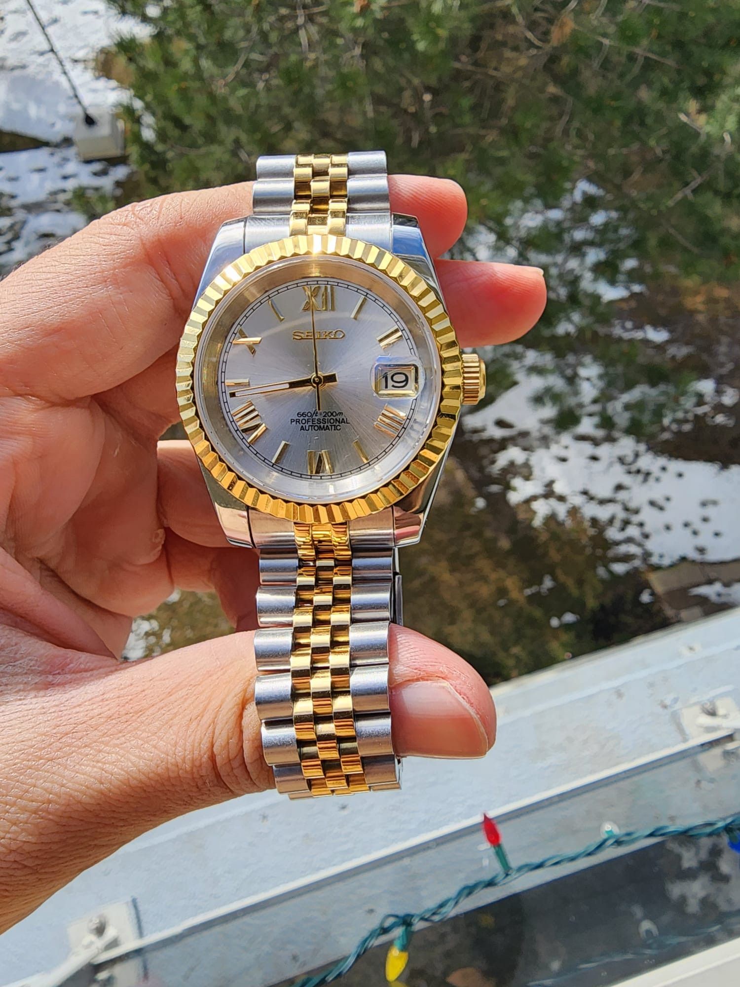 Seiko Two Tone Roman Dial Seiko Mod | Grailed